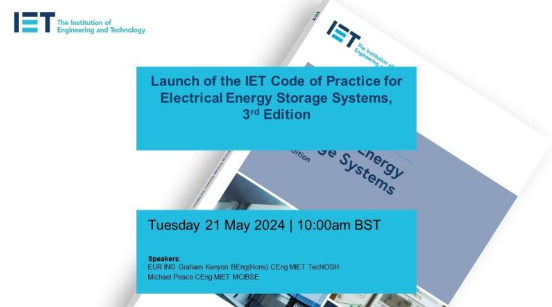 Webinar now available on the launch of the 3rd Edition of the (IET) Code of Practice for EESS - ETT